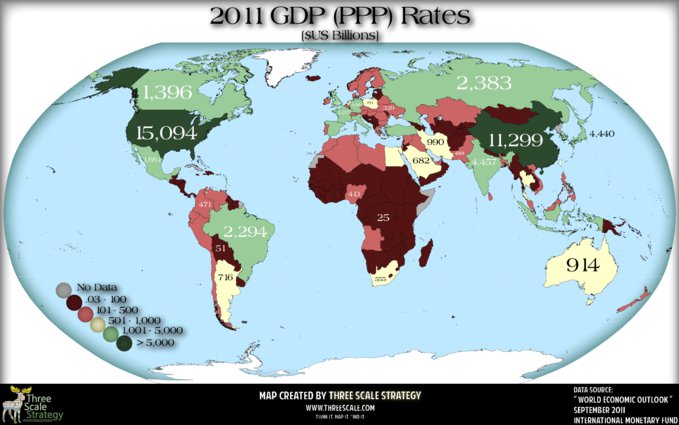 2011 World GDP (PPP) Rates Map by Three Scale Strategy | Avenza Maps