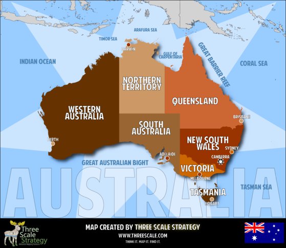 Australia Map by Three Scale Strategy | Avenza Maps
