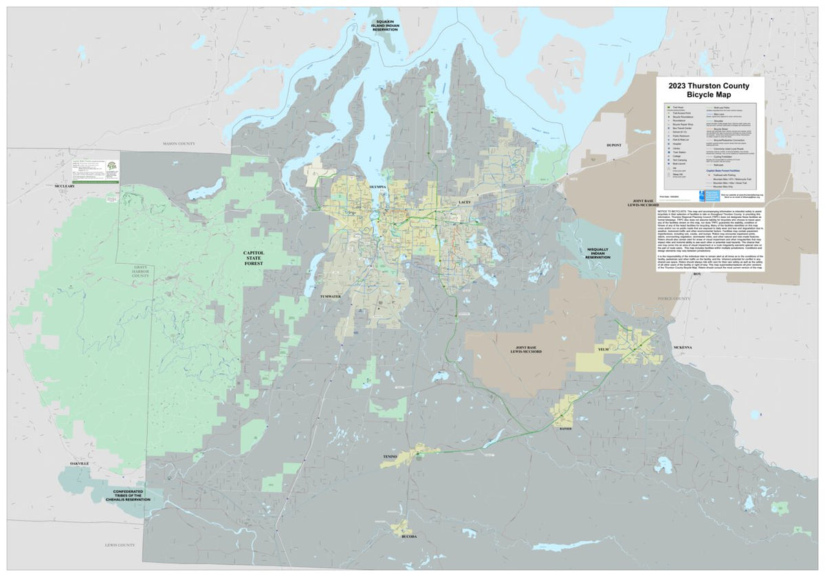Thurston County Bicycle Map 2023 Edition by Thurston Regional Planning ...