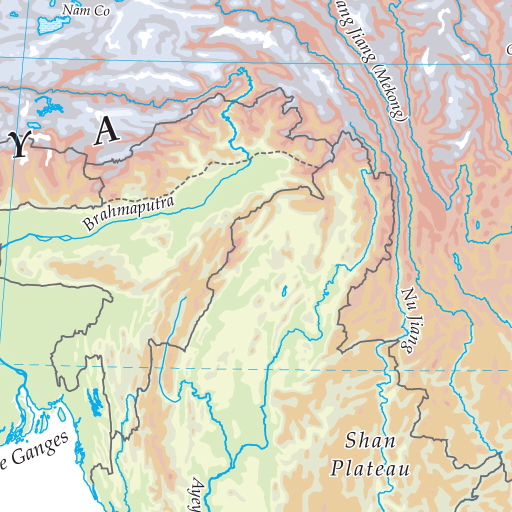 The Times Map of Asia (Physical Features) by Times Maps | Avenza Maps