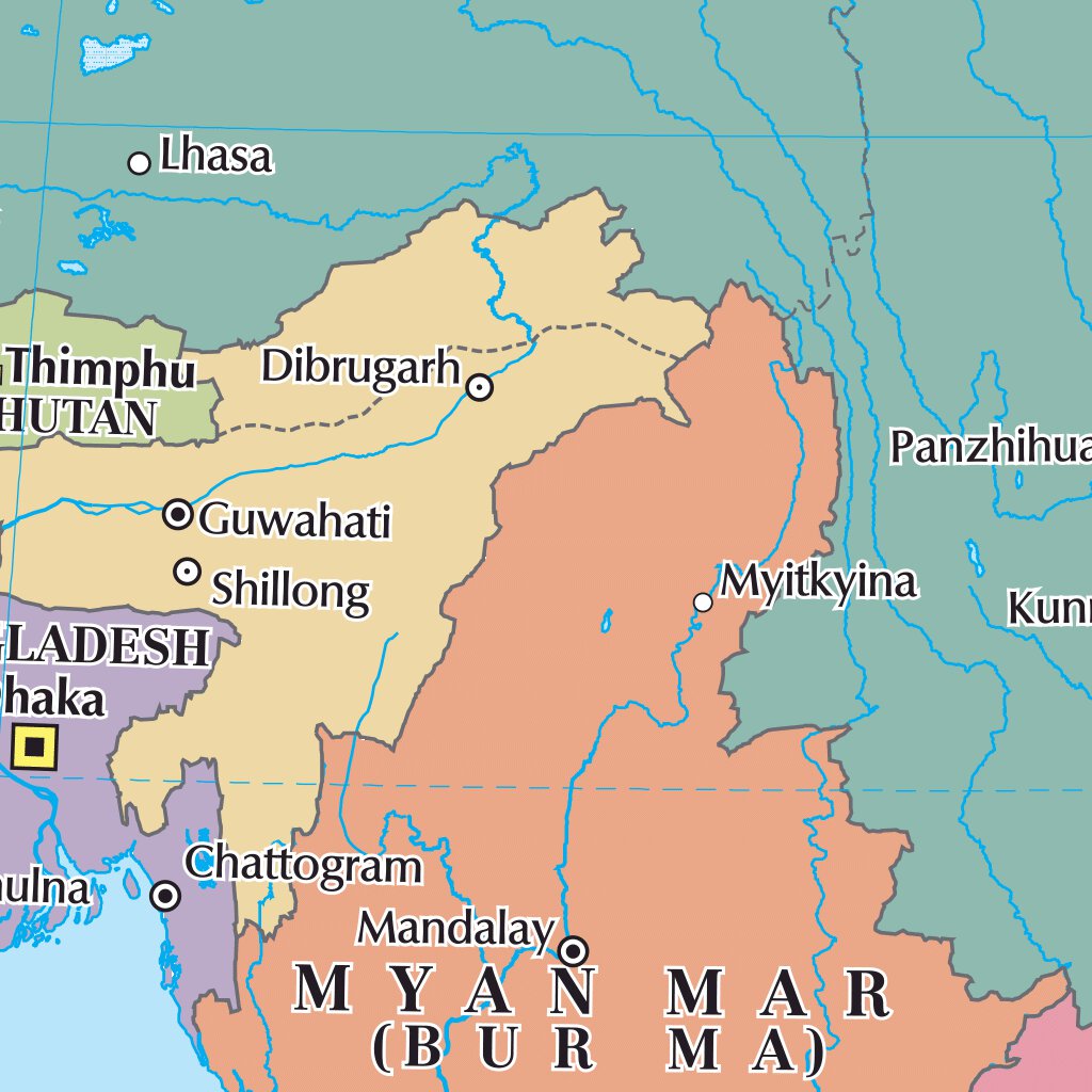 The Times Map of Asia (Political Features) by Times Maps | Avenza Maps