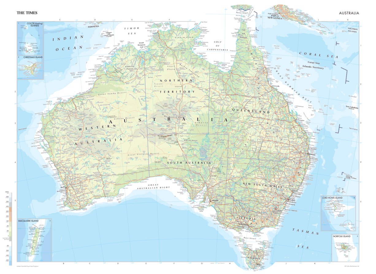 The Times Map of Australia by Times Maps | Avenza Maps