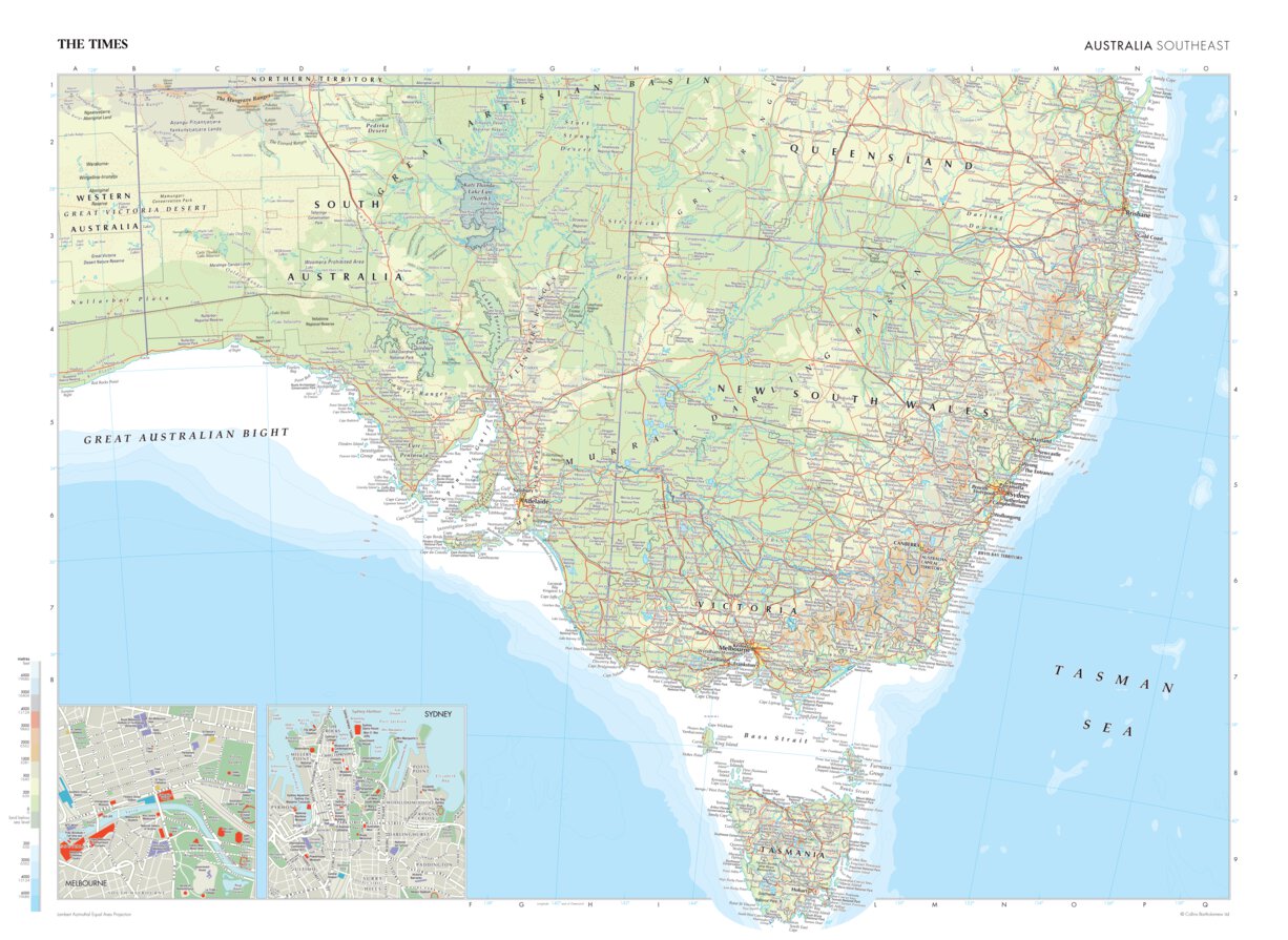 The Times Map of Australia (Southeast) by Times Maps | Avenza Maps