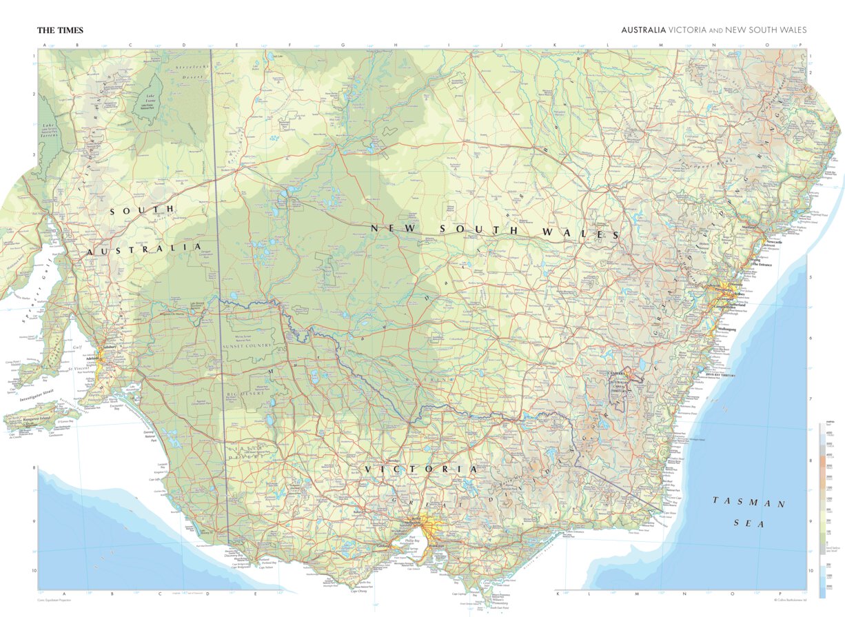 The Times Map of Australia: Victoria and New South Wales by Times Maps ...