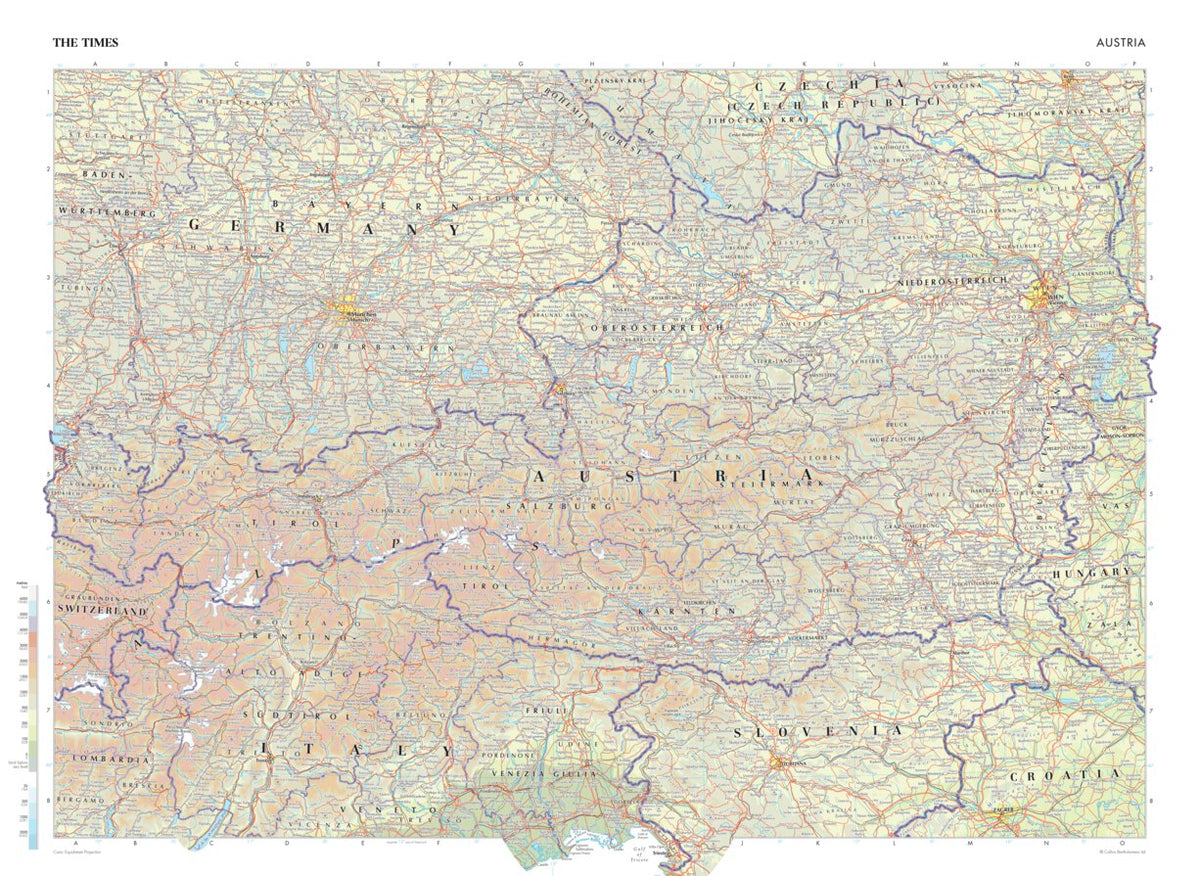 The Times Map of Austria by Times Maps | Avenza Maps