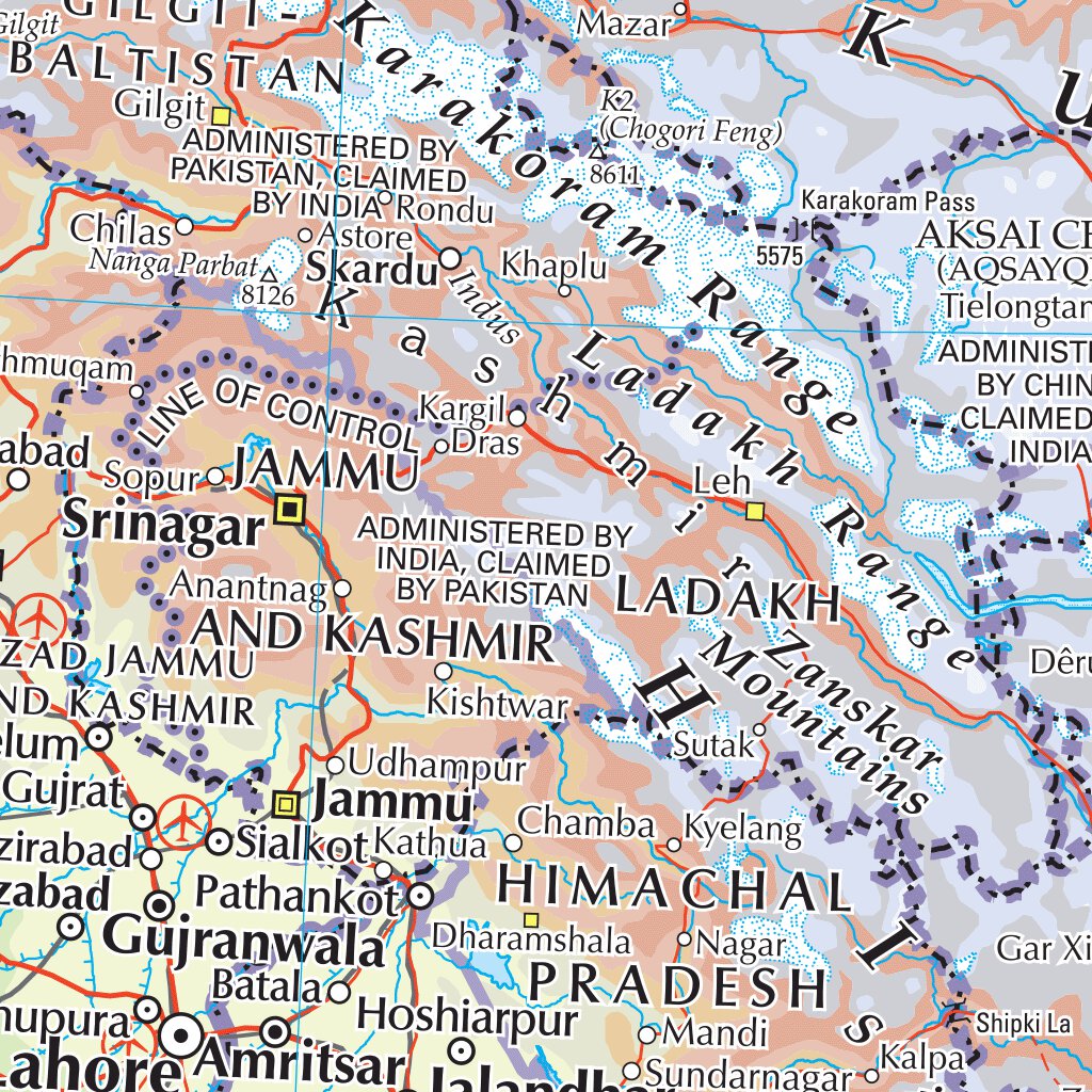 The Times Map of Central and South Asia by Times Maps | Avenza Maps