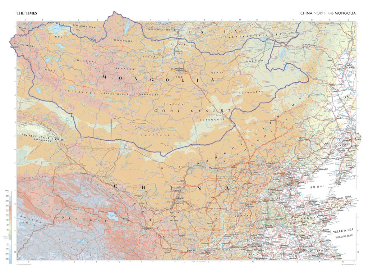 The Times Map of China (North) and Mongolia by Times Maps | Avenza Maps