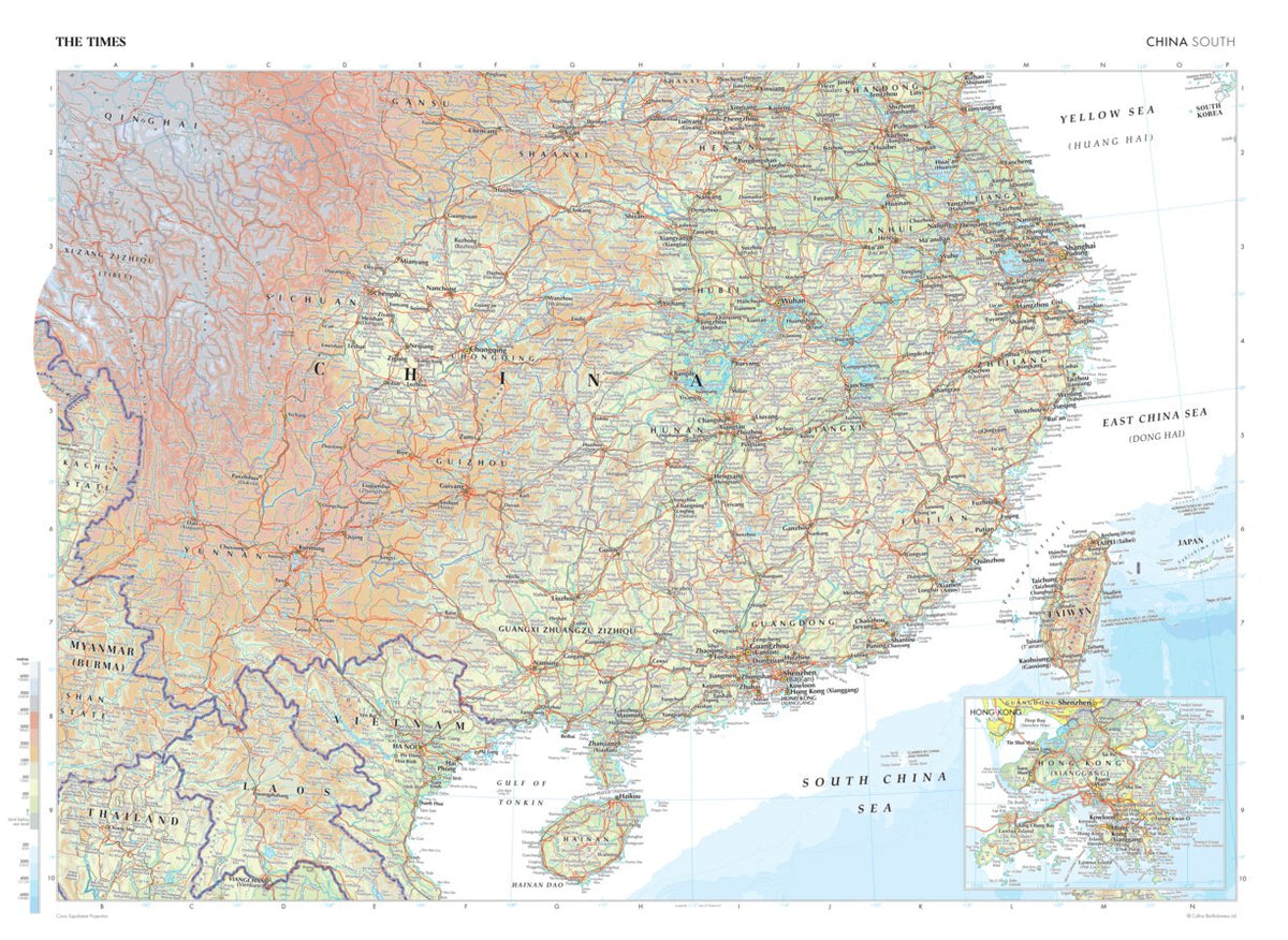 The Times Map of China (South) by Times Maps | Avenza Maps