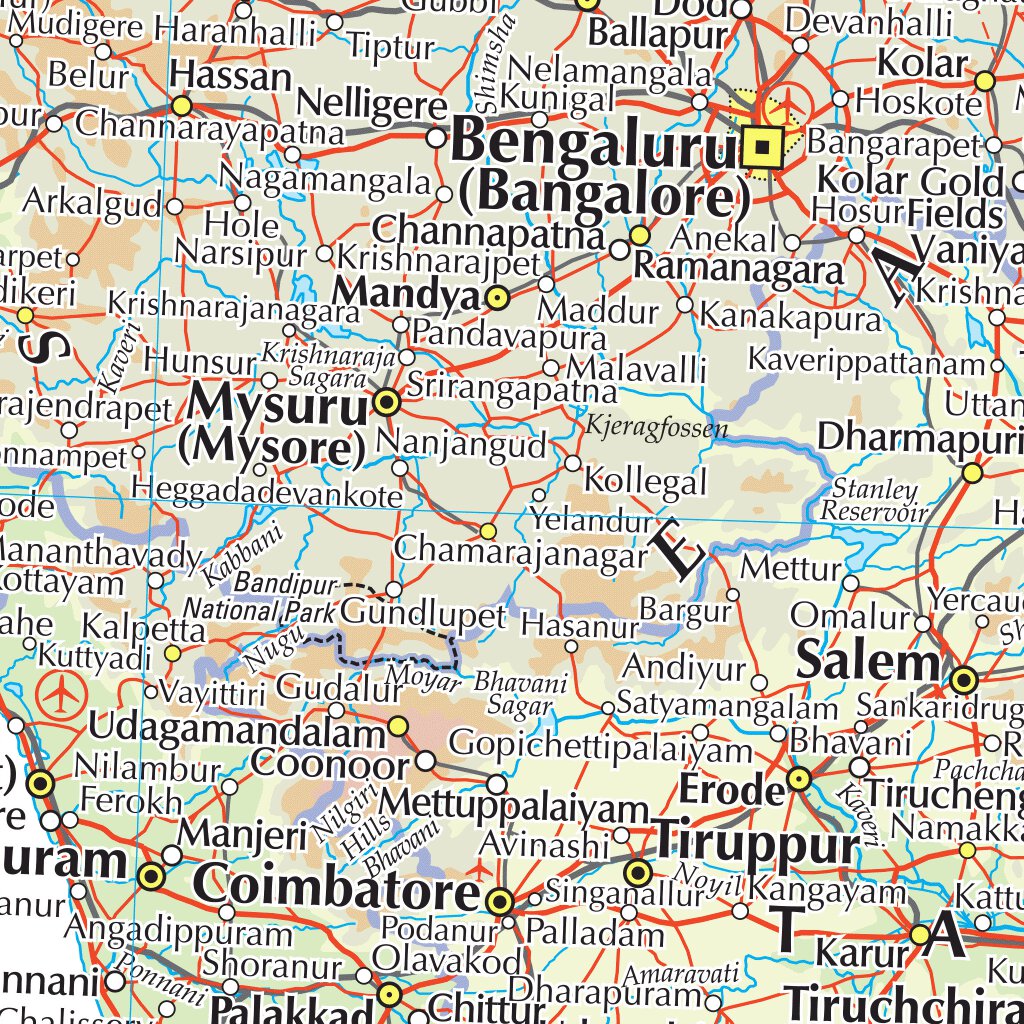 The Times Map of India (South) and Sri Lanka by Times Maps | Avenza Maps