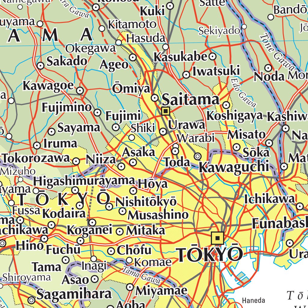The Times Map of Japan: Tokyo to Osaka by Times Maps | Avenza Maps