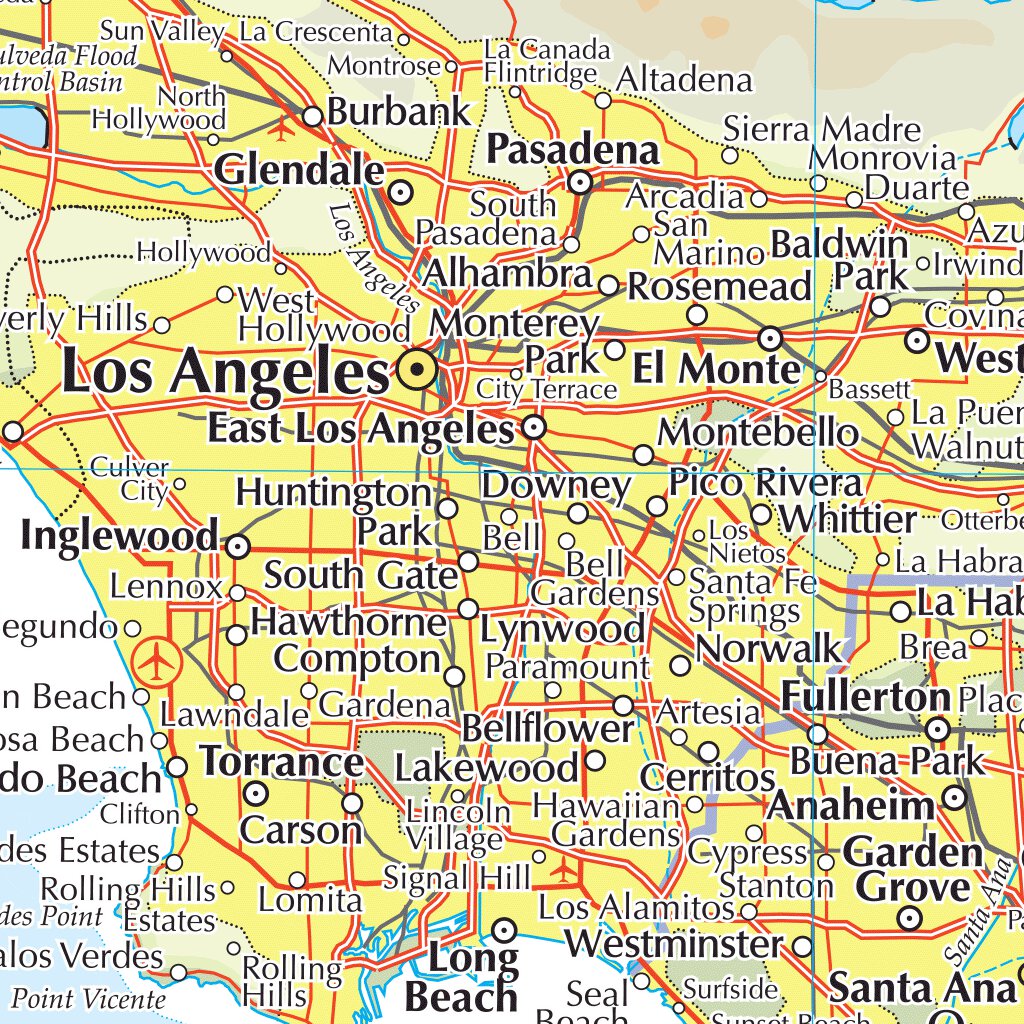 The Times Map of Los Angeles (United States) by Times Maps | Avenza Maps
