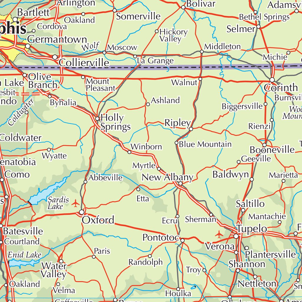 The Times Map of Lower Mississippi (United States) by Times Maps ...
