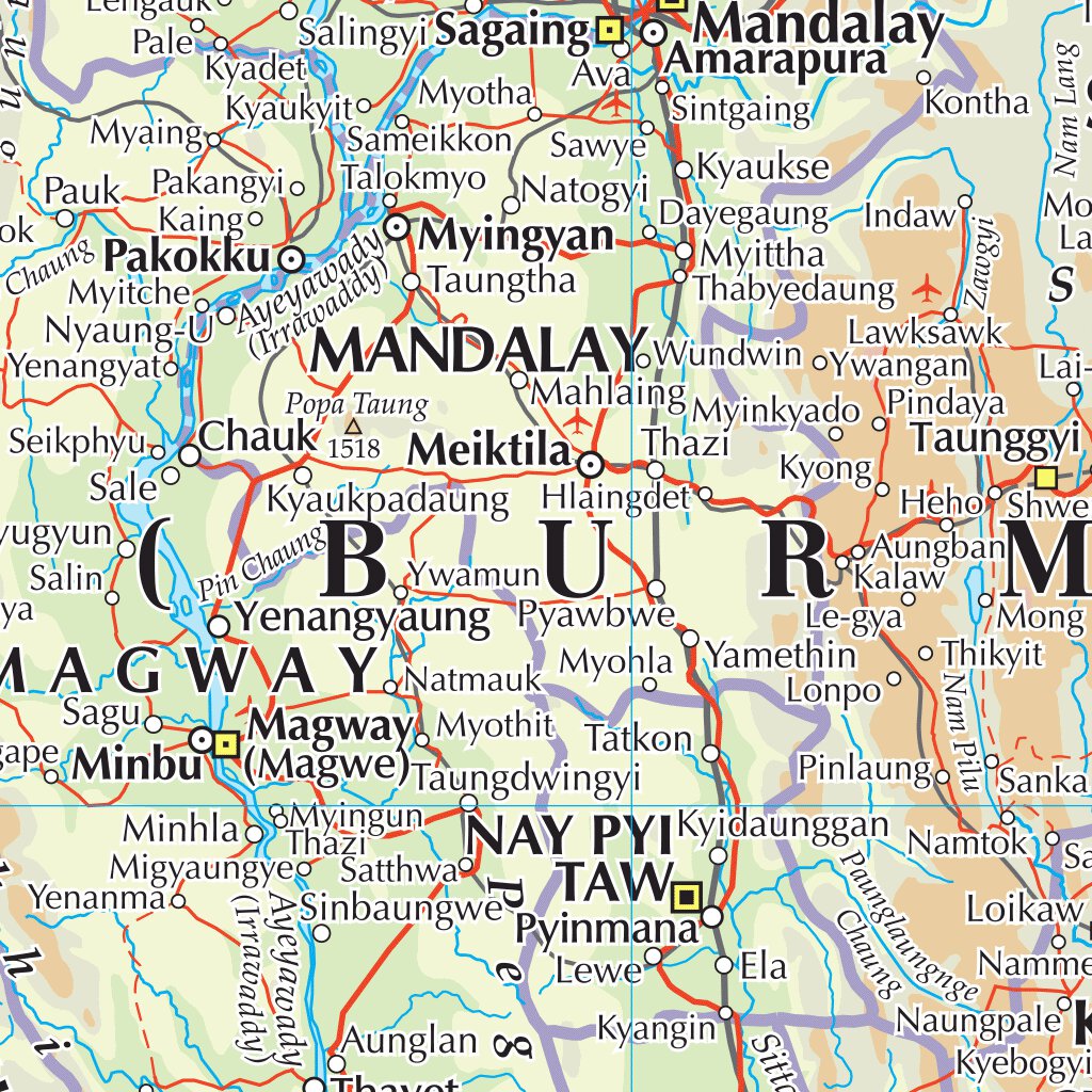 The Times Map of Myanmar, Thailand, Laos and Vietnam by Times Maps ...