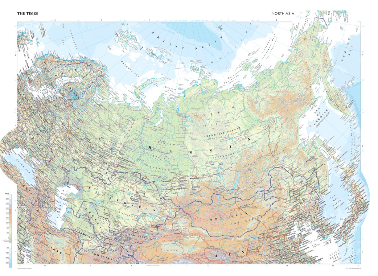 The Times Map of North Asia by Times Maps | Avenza Maps