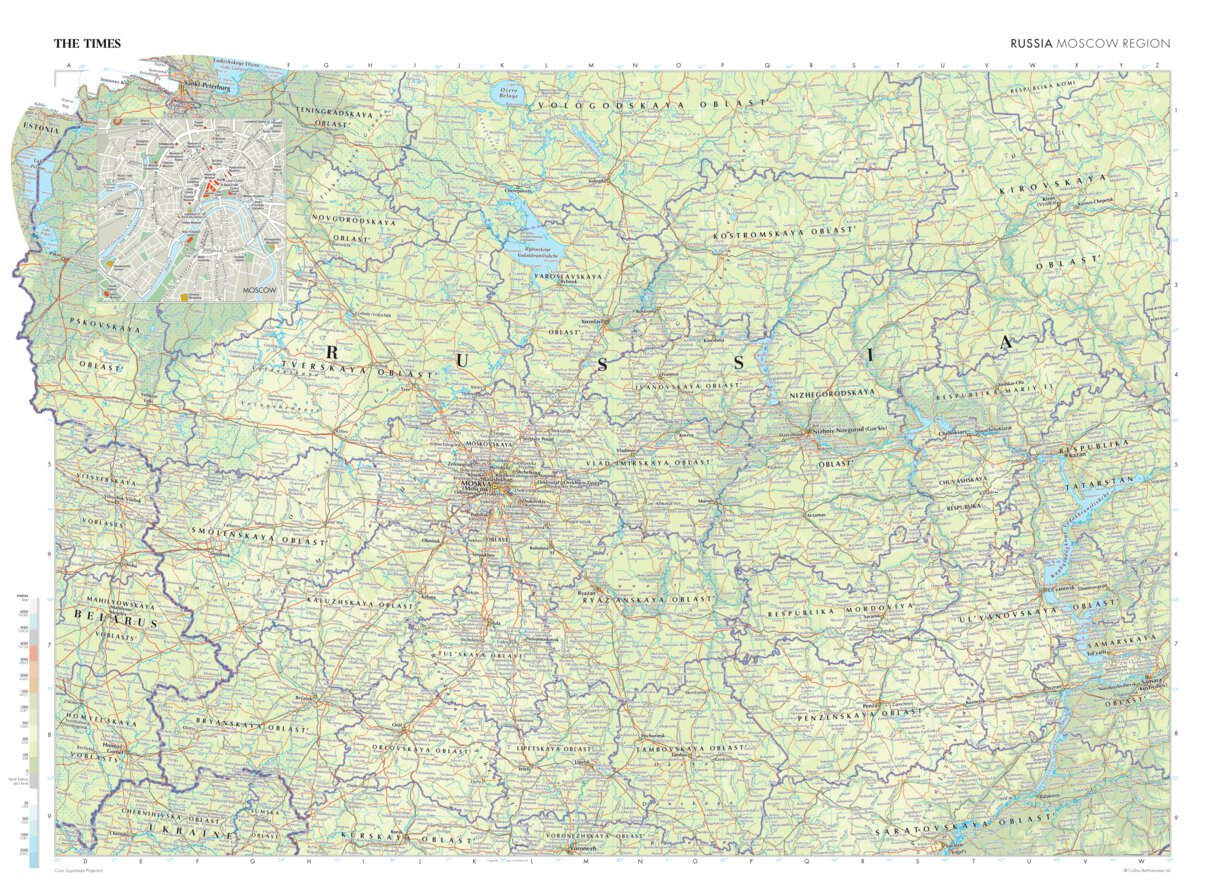 The Times Map of Russia: Moscow by Times Maps | Avenza Maps