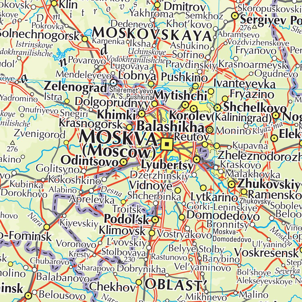 The Times Map of Russia: Moscow by Times Maps | Avenza Maps