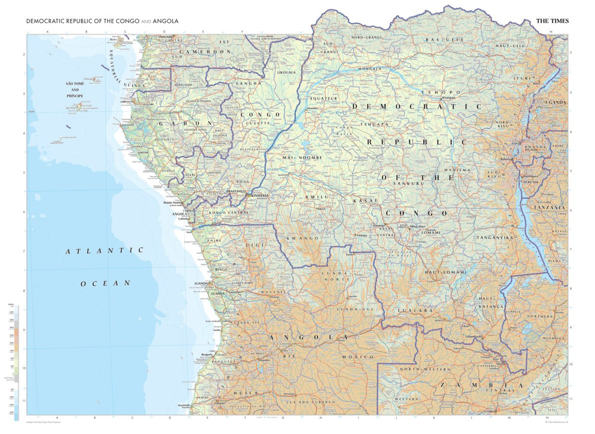 The Times Map of the Democratic Republic of the Congo and Angola by ...