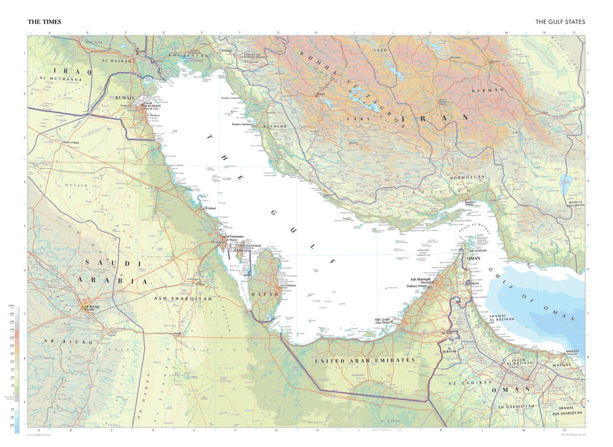 The Times Map of the Gulf States by Times Maps | Avenza Maps