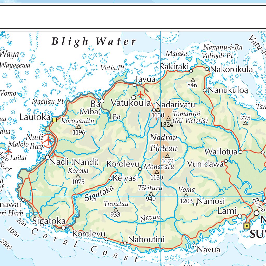 Map pacific ocean islands