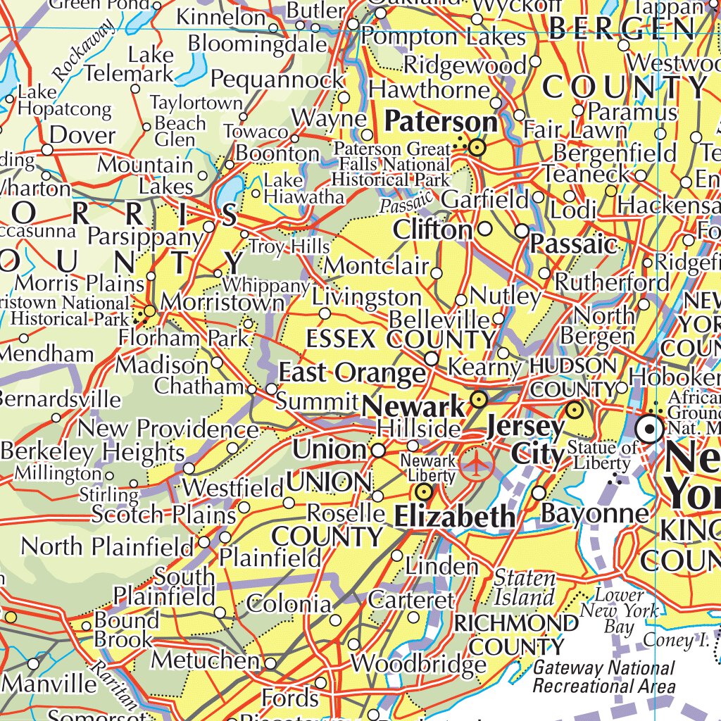 The Times Map of the Washington, New York and Boston (United States) by ...