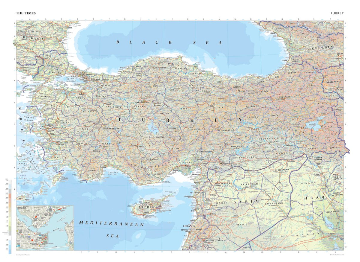 The Times Map of Turkey by Times Maps | Avenza Maps