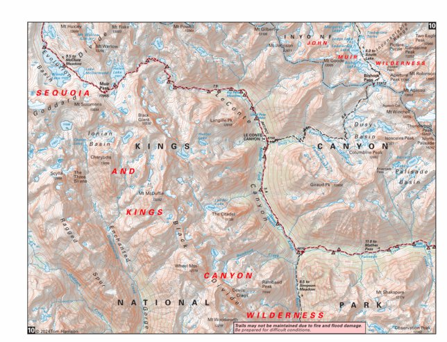 John Muir Trail Map #10 by Tom Harrison Maps | Avenza Maps