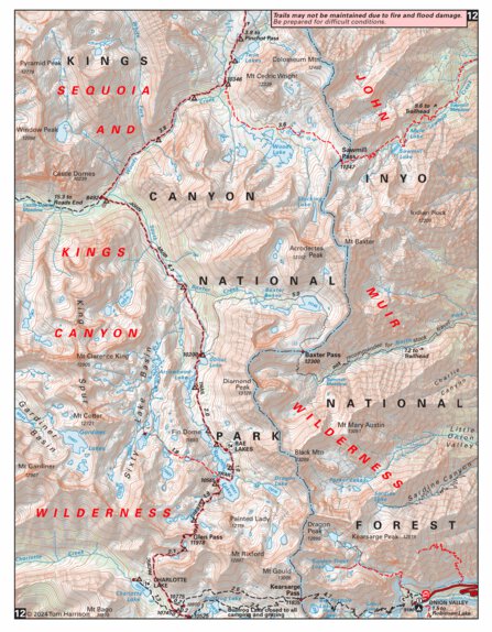 John Muir Trail Map #12 by Tom Harrison Maps | Avenza Maps