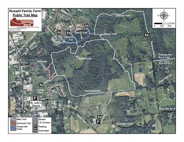 Russell Family Trail Map by Town of Hinesburg | Avenza Maps