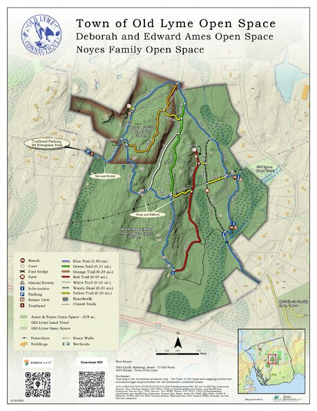 Old Lyme - Ames-Noyes Open Space Trails Map by Town of Old Lyme Open ...