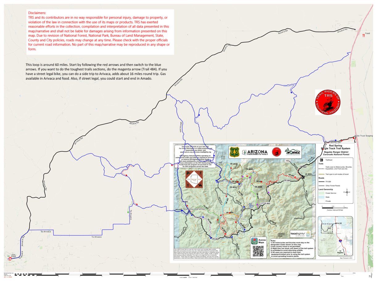 Red Spring Big Loop Map by Off Road Motorcycle Club | Avenza Maps