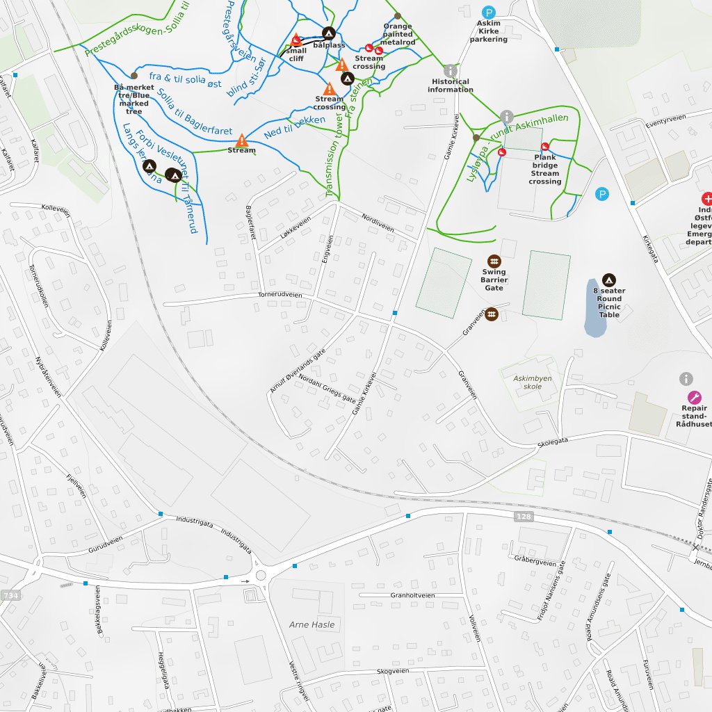 Askim Mountain Bike Trails Map by Trailforks | Avenza Maps