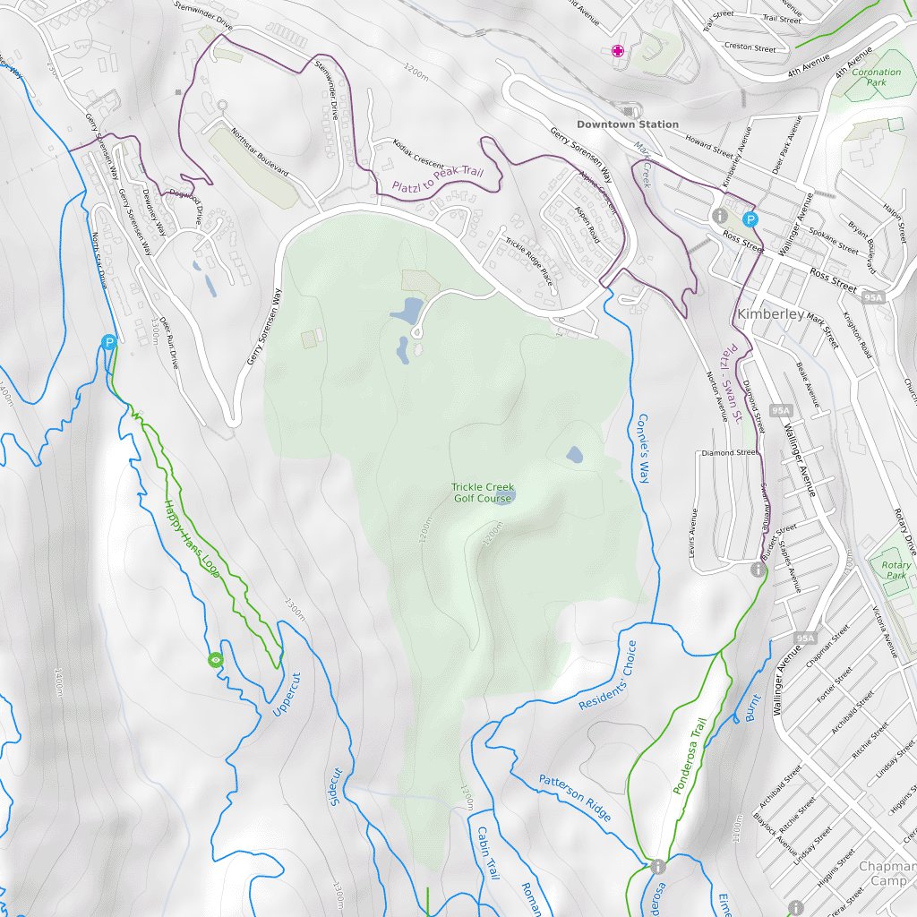 Kimberley Mountain Bike Trails Map by Trailforks | Avenza Maps