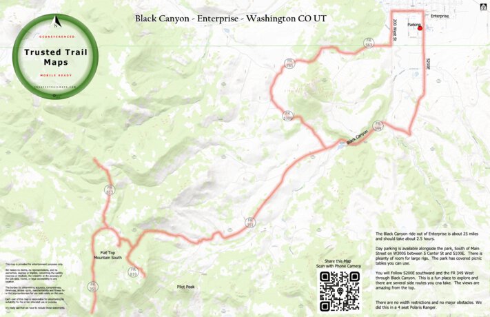 Black Canyon -Enterprise - Washington CO UT Map by Trusted Trail Maps ...