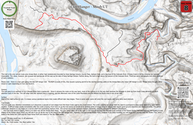 Cliff Hanger - Rated 8 Map by Trusted Trail Maps Inc. | Avenza Maps