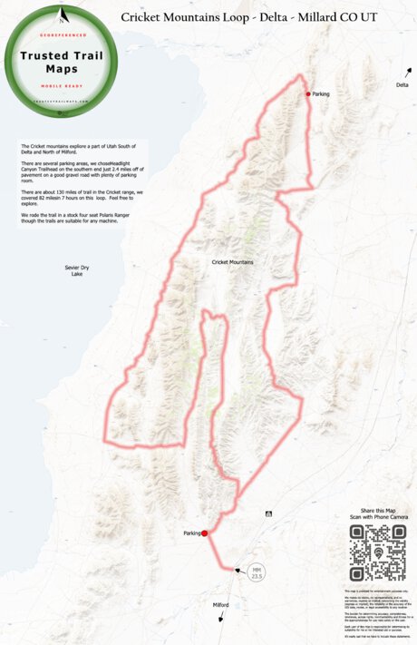 Cricket Mountains - Delta - Millard CO UT Map by Trusted Trail Maps Inc ...
