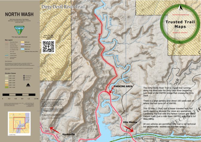 Dirty Devil River - North Lake Powel Utah Map by Trusted Trail Maps Inc ...