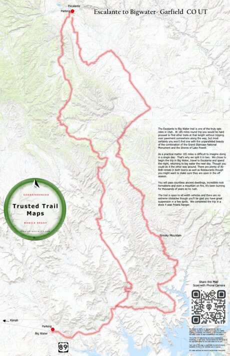 Escalante -Big Water Loop - Esscalante Garfiled CO UT Map by Trusted ...
