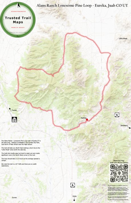 Eureka Alans Ranch Lonesome Pine Loop Utah Map by Trusted Trail Maps ...