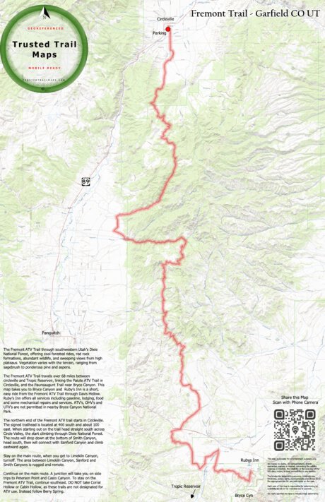 Fremont Trail - Garfield CO UT Map by Trusted Trail Maps Inc. | Avenza Maps