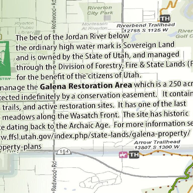 Jordan River Trail Map South - 90000 So South to Utah Lake by Trusted ...