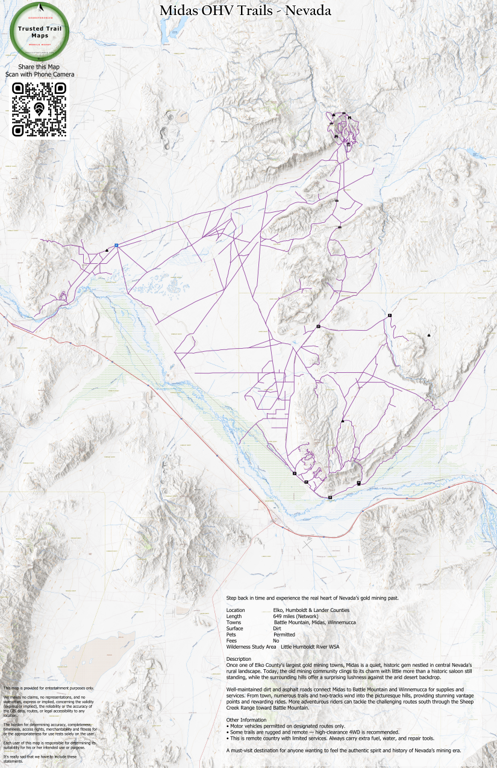 Midas OHV Trails - Nevada Map by Trusted Trail Maps Inc. | Avenza Maps