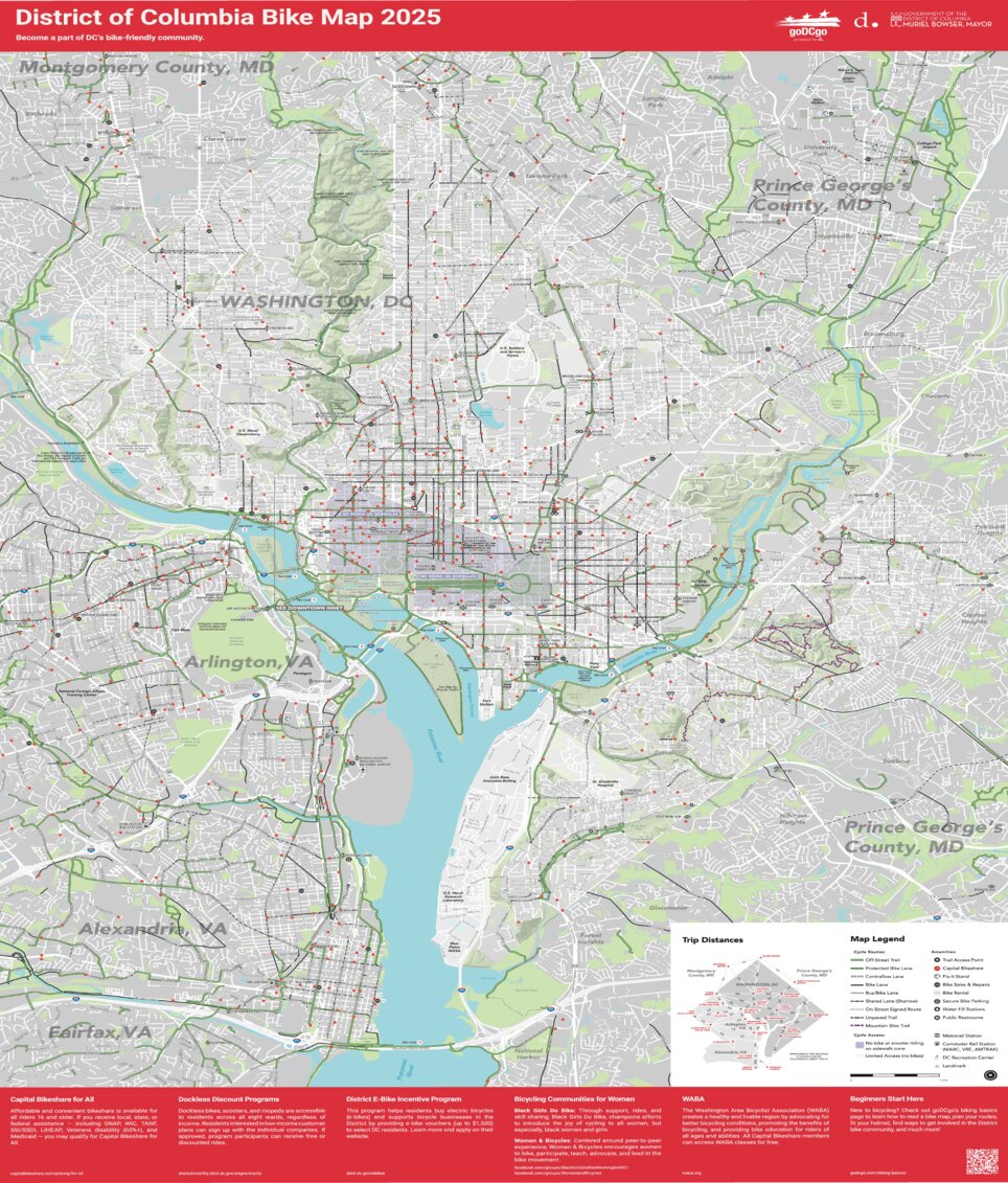 Washington DC Area bike Trails Map by Trusted Trail Maps Inc. | Avenza Maps