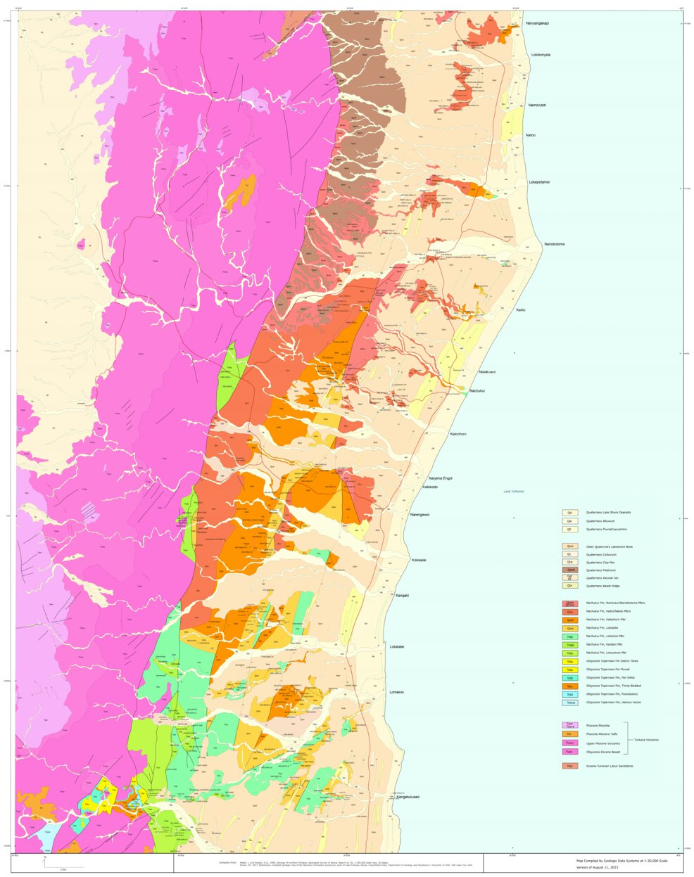 Nariokotome Geologic Map West Lake Turkana by Turkana Basin Institute ...