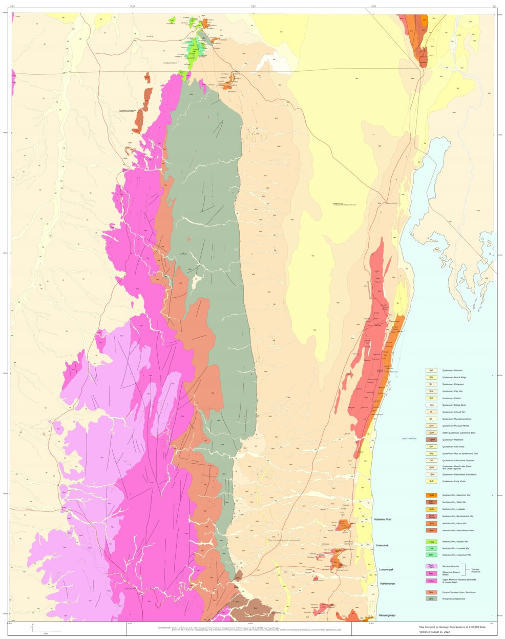 NW Lake Turkana Geologic Map by Turkana Basin Institute | Avenza Maps
