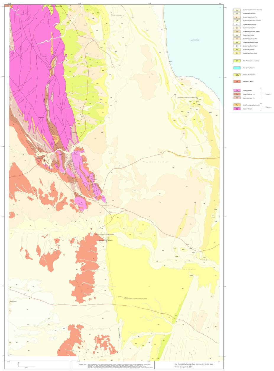 South Turkwel Geologic Map West Lake Turkana by Turkana Basin Institute ...