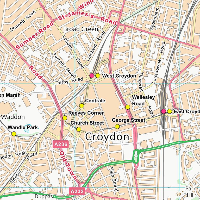 Croydon London Boro (TQ36) Map by UK Topographic Maps | Avenza Maps