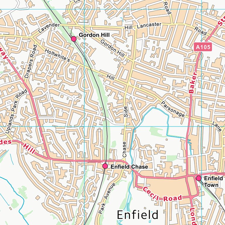 Enfield London Boro (TQ39) Map by UK Topographic Maps | Avenza Maps