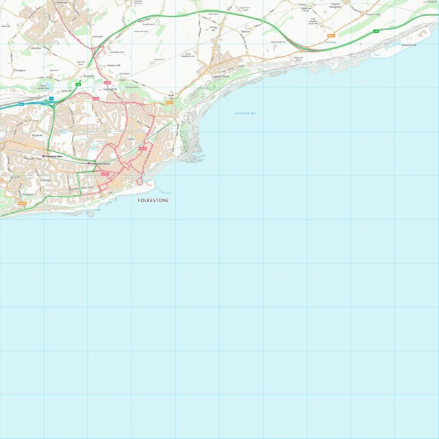 Folkestone and Hythe District (TR23) Map by UK Topographic Maps ...