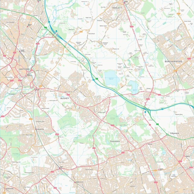 Hertsmere District (B) (TQ19) Map by UK Topographic Maps | Avenza Maps