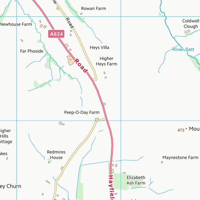 High Peak District (B) (SK08) Map by UK Topographic Maps | Avenza Maps